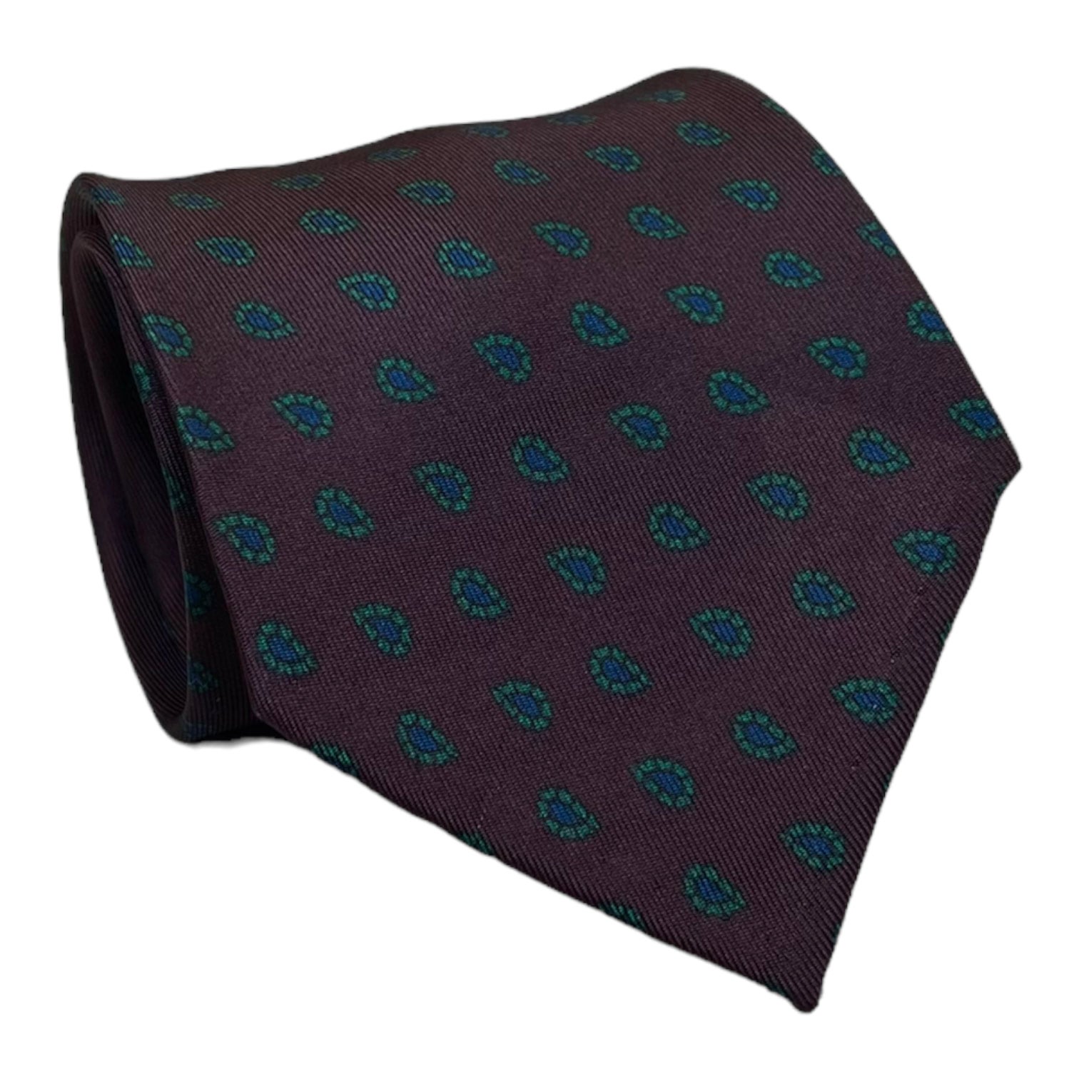 Burgundy Paisley Silk Tie | Volare Clothing LLC